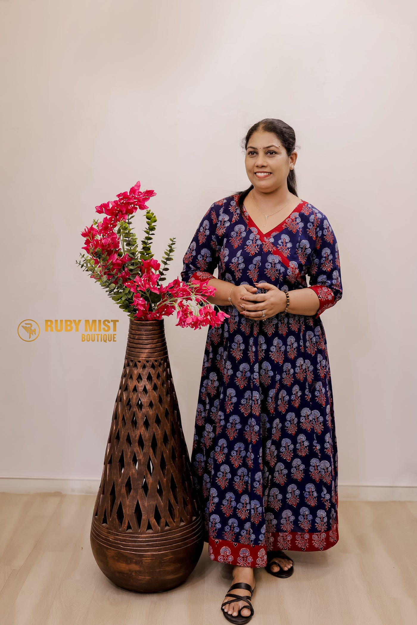Ajrakh Cotton Panel Kurti - RM00102 – RubyMist